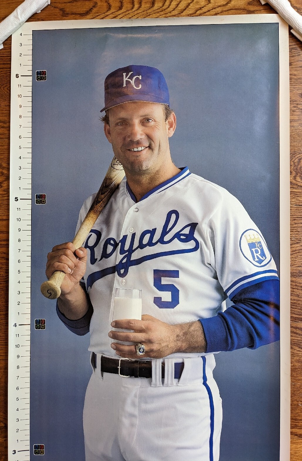 Vintage [VGC] George Brett Growth Poster 6ft Four Food Groups Kansas ...