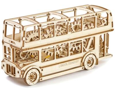 3D Holz Funktionsbausatz London Bus Doppeldecker Bausatz 23,3 cm ab 14 ...