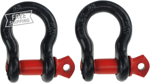 Anti-Rust 2PCS 1/2" D Ring Bow Shackle Screw Pin Clevis Rigging Towing ...