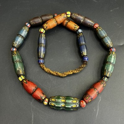 Ancient Roman Multicolor Mosaic Gabree Glass Beads Unique Beads Strand ...