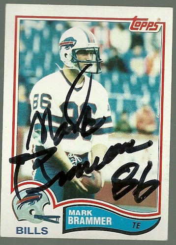 1982 Topps MARK BRAMMER Signed Card Lambeau Field BUFFALO BILLS ...