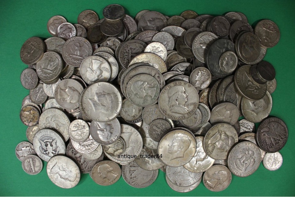 $1 FACE VALUE Junk 90% Silver Old U.S. Coins - 100+ Years Old + BONUS ...