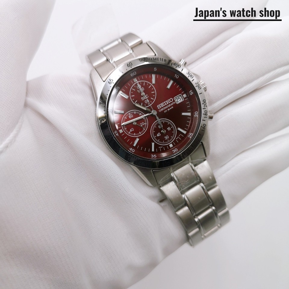 SEIKO SEIKO SPIRIT SBTQ045 Chronograph Men's Watch 10 BAR Red New in ...