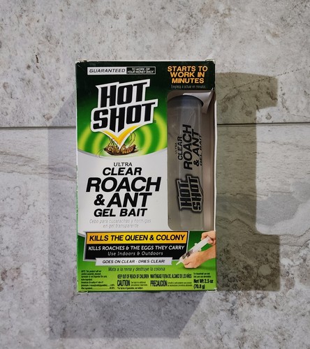 HOT SHOT Ultra Clear Roach & Ant Gel Indoor Outdoor Colony & Egg Killer ...