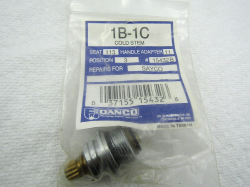 NEW Danco 1B-1C Cold Stem for Sayco Faucets in Brass 15432E | eBay