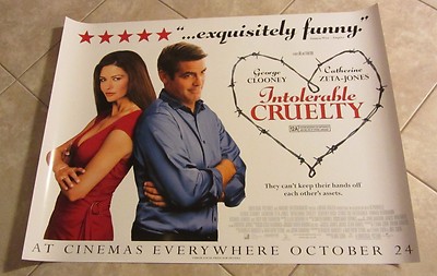 INTOLERABLE CRUELTY movie poster GEORGE CLOONEY poster, CATHERINE ZETA ...