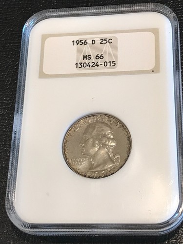 DUAL LIGHT TONER NGC MS66 1956 D WASHINGTON SILVER QUARTER-GOLD ...