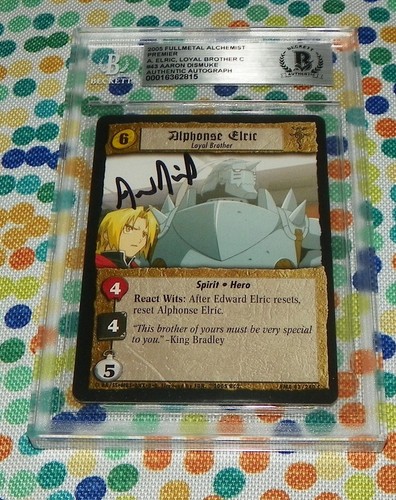 Aaron Dismuke Alphonse Elric Fullmetal Alchemist Signed Card Auto BAS # ...