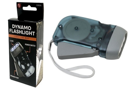 3 LED Dynamo Crank Wind Flashlight Torch Camping Emergency Survival ...