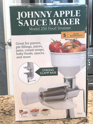 Deluxe Food Strainer Johnny Apple Tomato Sauce Maker 250 New in Open ...