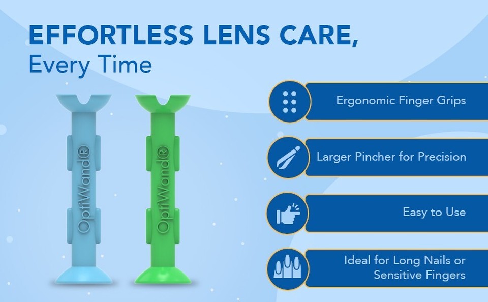 OptiWand 3 Pack Soft Contact Lens Insertion Removal Tool. Eye Lens ...