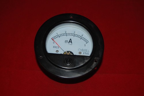 AC 0-5mA ROUND Analog Ammeter Panel AMP Current Meter Dia. 90mm direct ...