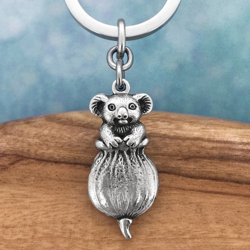 Koala In Gumnut Souvenir Pewter Keyring Keychain Australiana Gift | eBay
