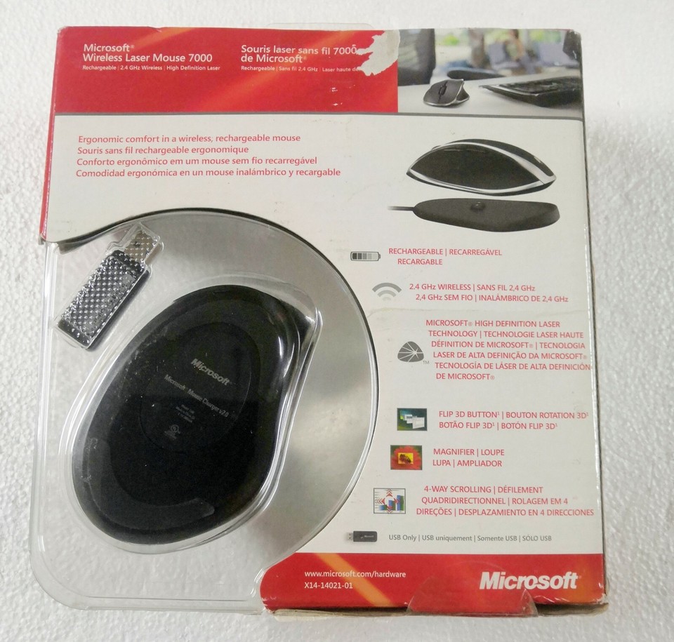 Microsoft Wireless Rechargeable Laser Mouse 7000 Mac/Windows (KXA-00003 ...