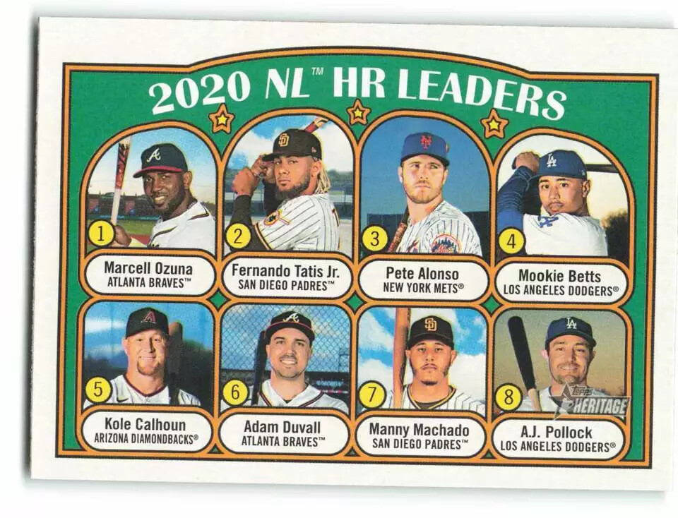 2021 Topps Heritage - Wrong Back Variation NL HR Leaders Back #89 Pete ...