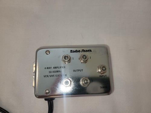 Radio Shack 4-Way Amplifier 50-400MHz VCR/VHF/CATV/FM Vintage 15-1119 ...