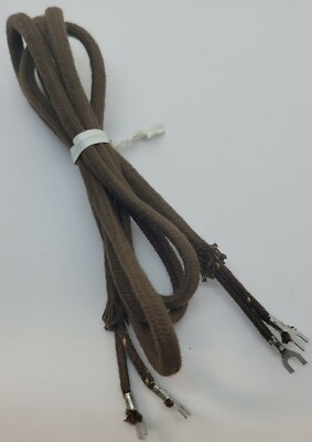 Antique Brown Cloth Covered Telephone RECEIVER CORD 35" vintage retro ...