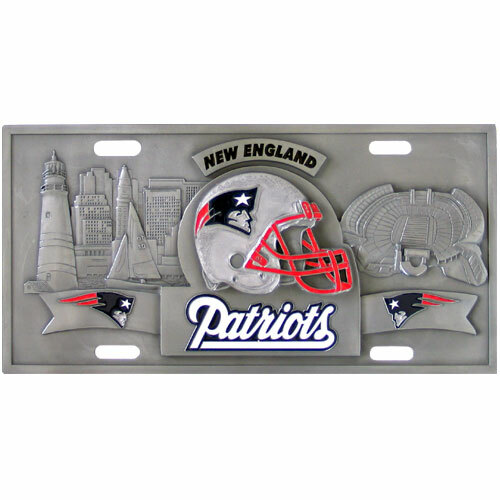 New England Patriots Solid Metal 3-D Collector's License Plate NFL ...