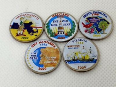 Colorized State Quarters 2000 Year Set of 5 *CCGHouse* BA | eBay