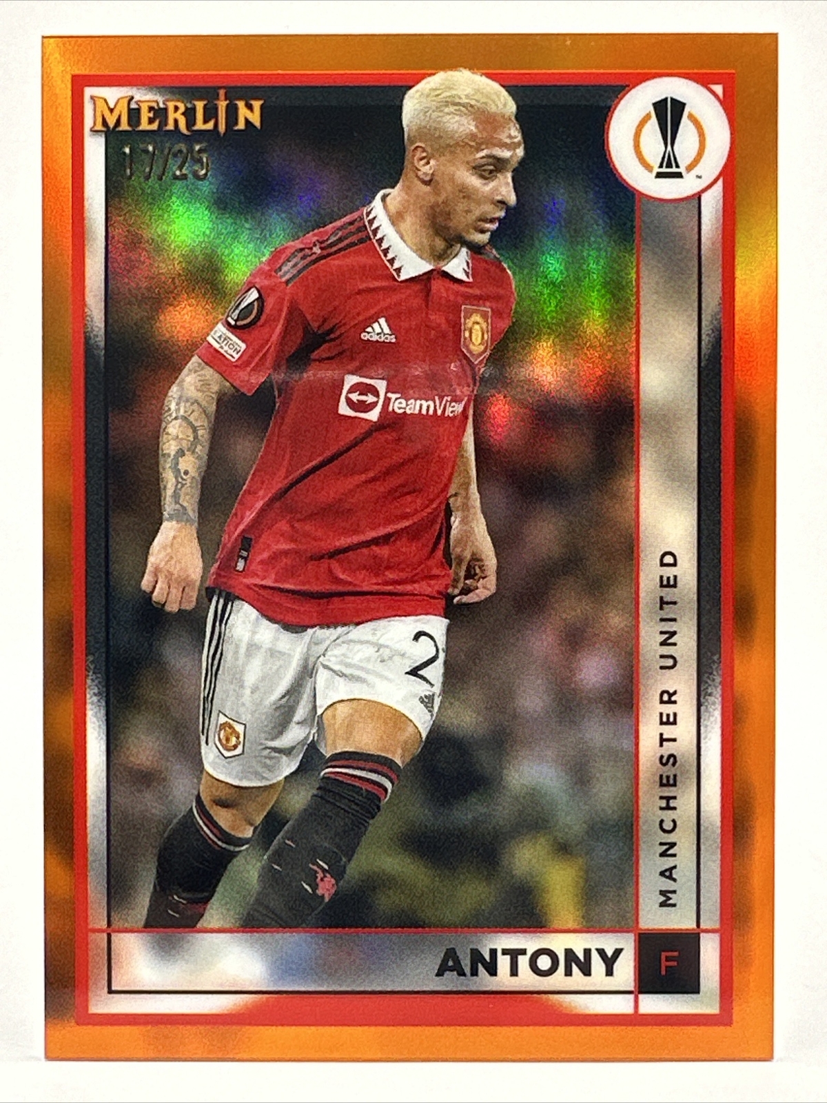 2022/23 TOPPS MERLIN CHROME UEFA ANTONY /25 ORANGE REFRACTOR #102 ...