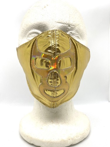 Gold Lucha Libre Face Mask Ramses Luchador Nacho Libre Wrestling Silver ...
