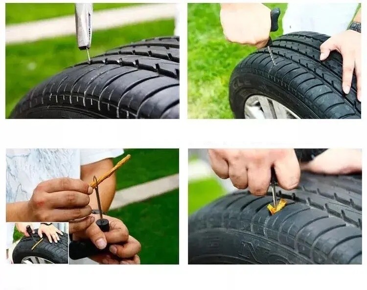 Huge Trail ATV UTV SXS Tire Repair Kit Tool Set Valve Stem Patch Plug ...