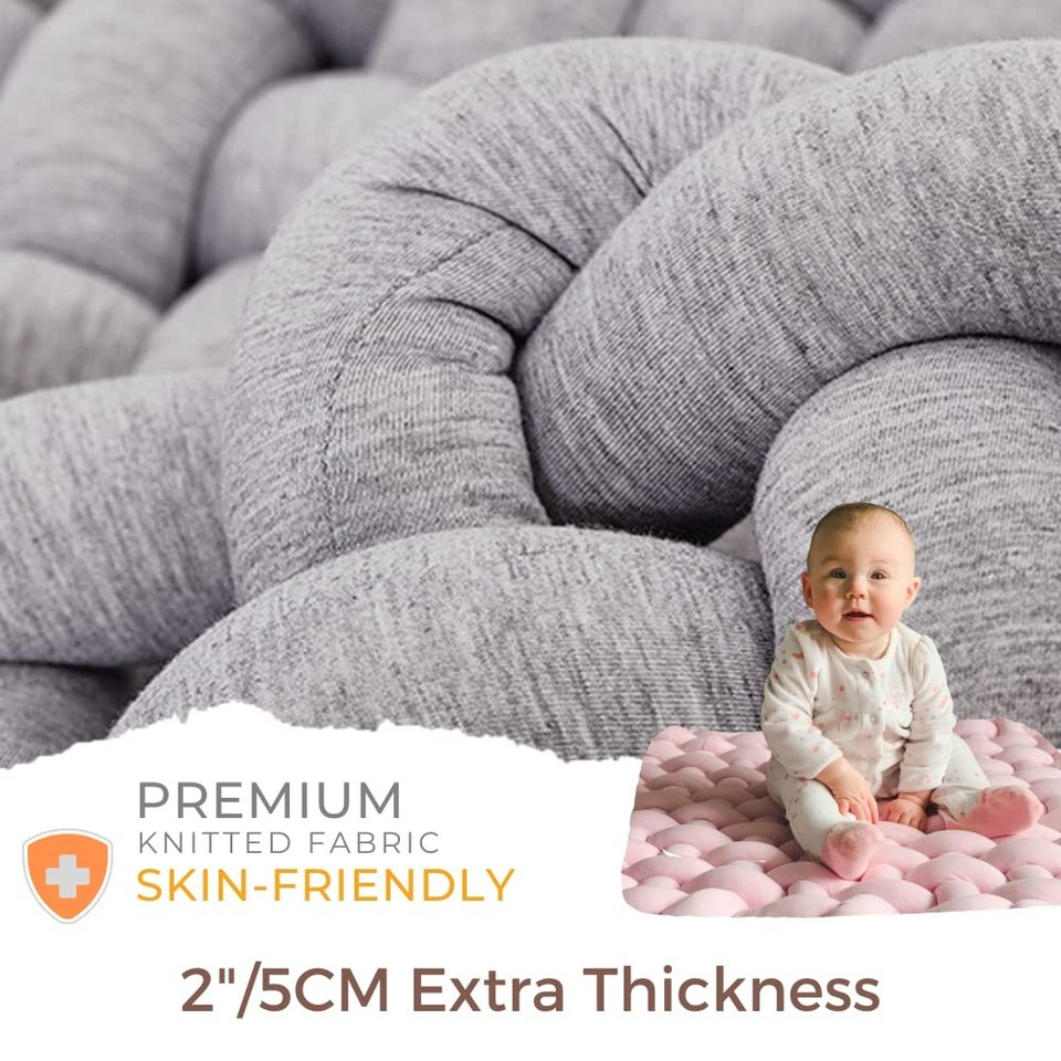 Knotted Braided Plush Mat, Baby Infant Newborn Sleeping Tummy Time ...