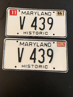Historic Maryland Plates “1970s Vintage Tags”. V 439 | eBay