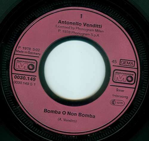 Antonello Venditti - Bomba O Non Bomba 7" Single Vinyl Schallplat | eBay.de