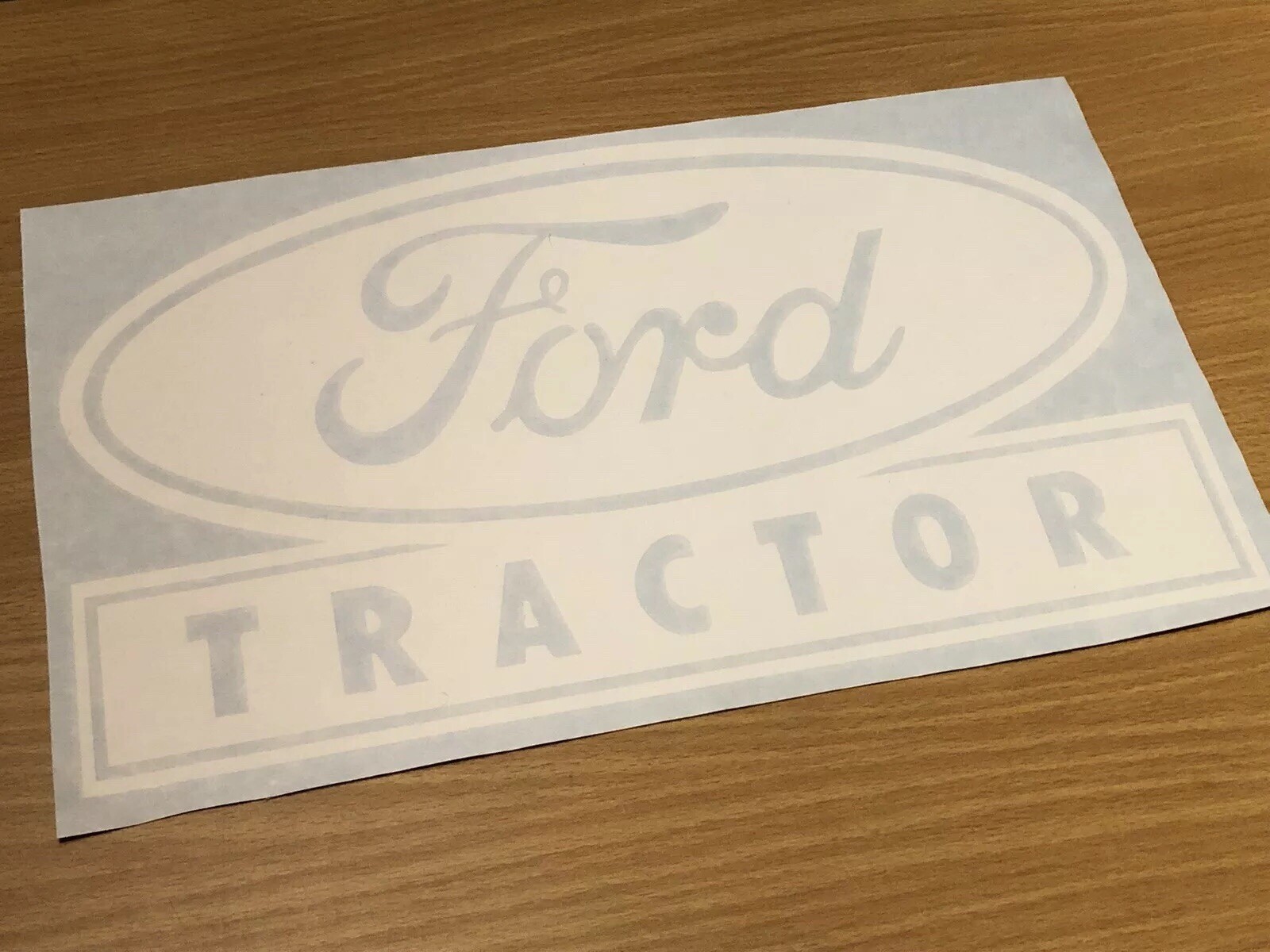 Vintage Ford Tractor sticker 12” White Vinyl Decal 4x4 Loader Backhoe ...