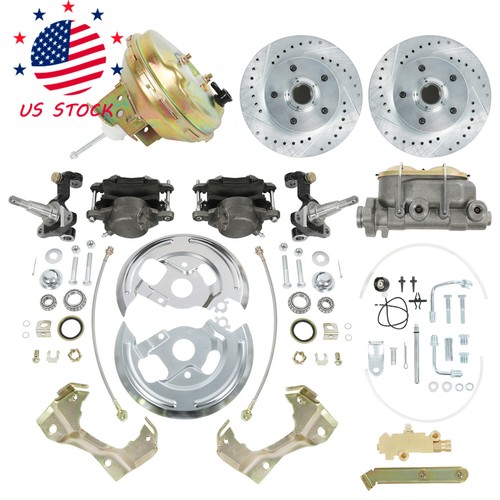 Body Disc Brake Conversion Kit Booster Drilled Rotors 9" For 1964-1972 ...