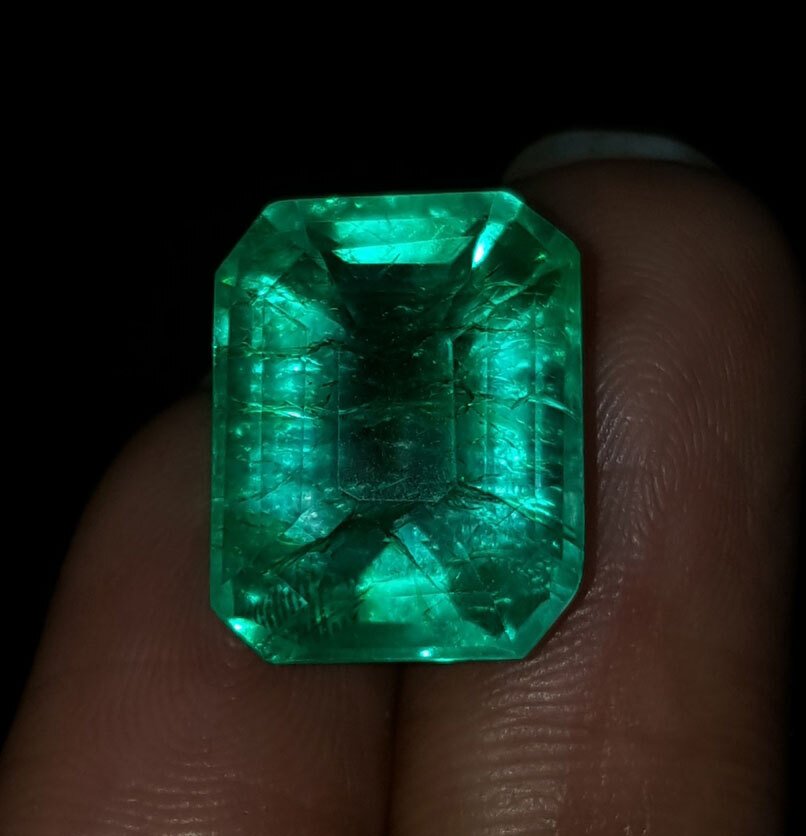 9.37 Ct Natural Loose Gemstone Certified Emerald Transparent Emerald ...