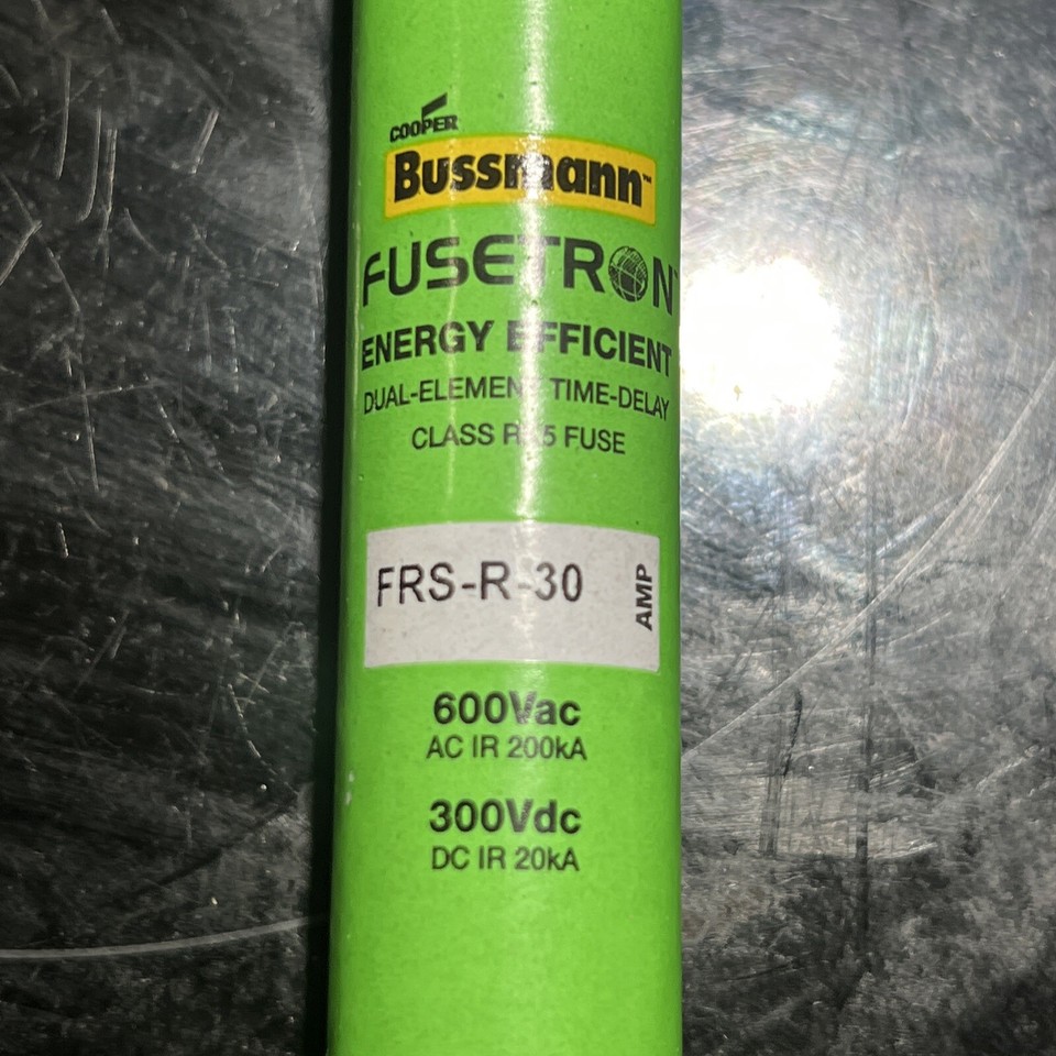 Eaton Bussmann Frs-R-30 Fuse, Time Delay, 30A, Frs-R Series, 600V Ac ...