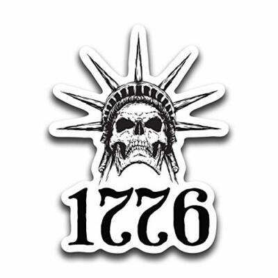 1776 Statue of Liberty Skull Sticker 2nd Amendment Vinyl Decal 2Pk 5.5 ...
