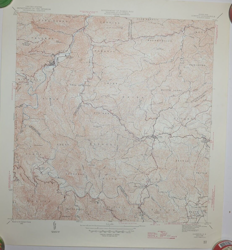 1940s USGS Topographic Map Comerío Puerto Rico Original 22x20 | eBay