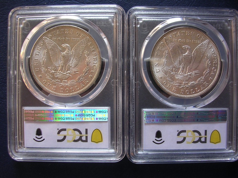TWO (2) 1884-O PCGS MS64 MORGAN DOLLARS. CONSECUTIVE PCGS NUMBERS | eBay