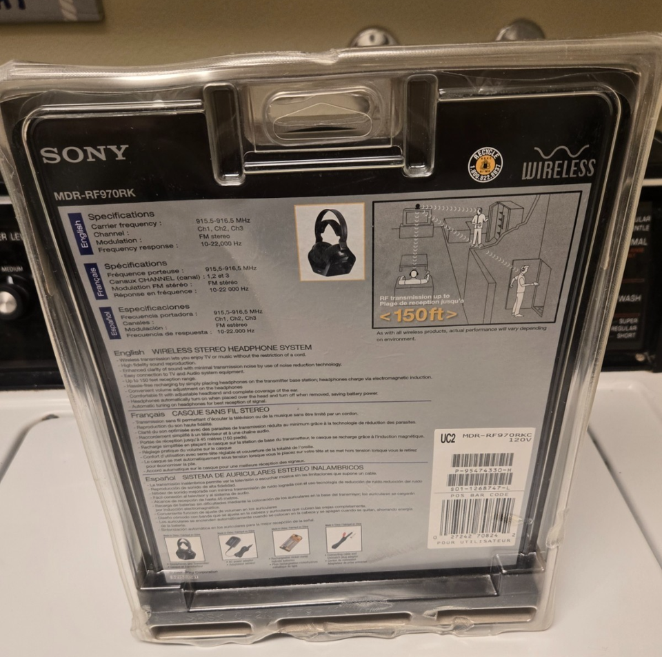 NEW Sony MDR-RF970RK Headband RF Wireless Stereo Headphones ...