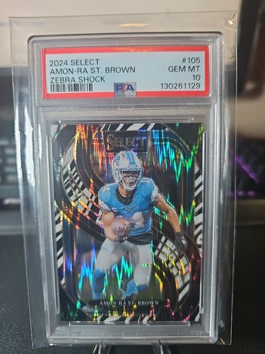 2024 Panini Select - Premier Level Amon-Ra St. Brown #105 Zebra Shock ...
