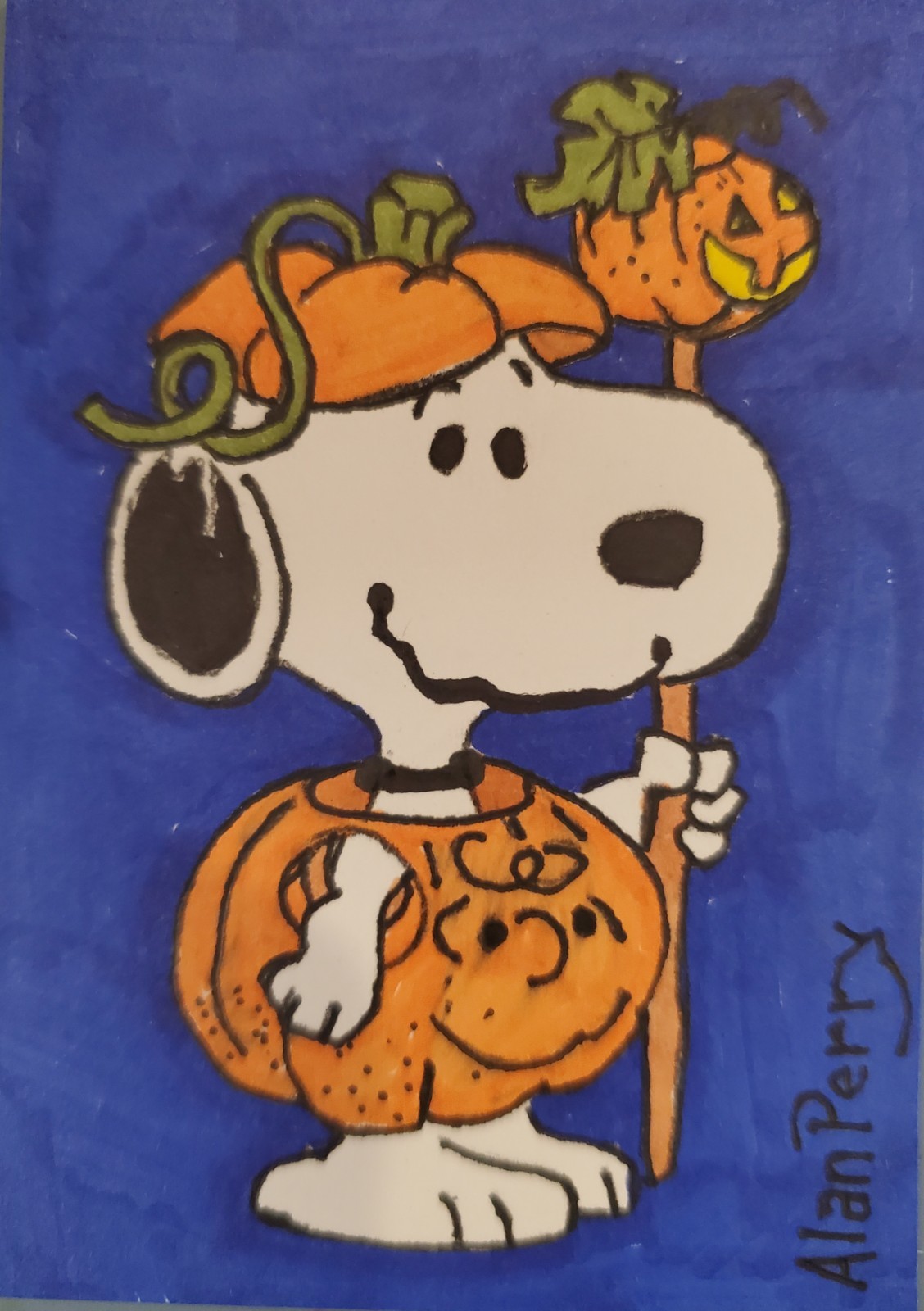 Snoopy (Peanuts) Halloween Artist's Sketch Card ACEO/ATC 2.5"×3.5" | eBay