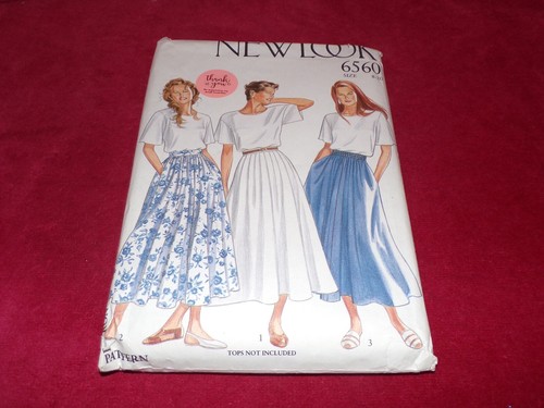 🌹 NEW LOOK #6560-LADIES TEA LENGTH PLEATED SKIRT w/SEAM POCKETS PATTERN ...