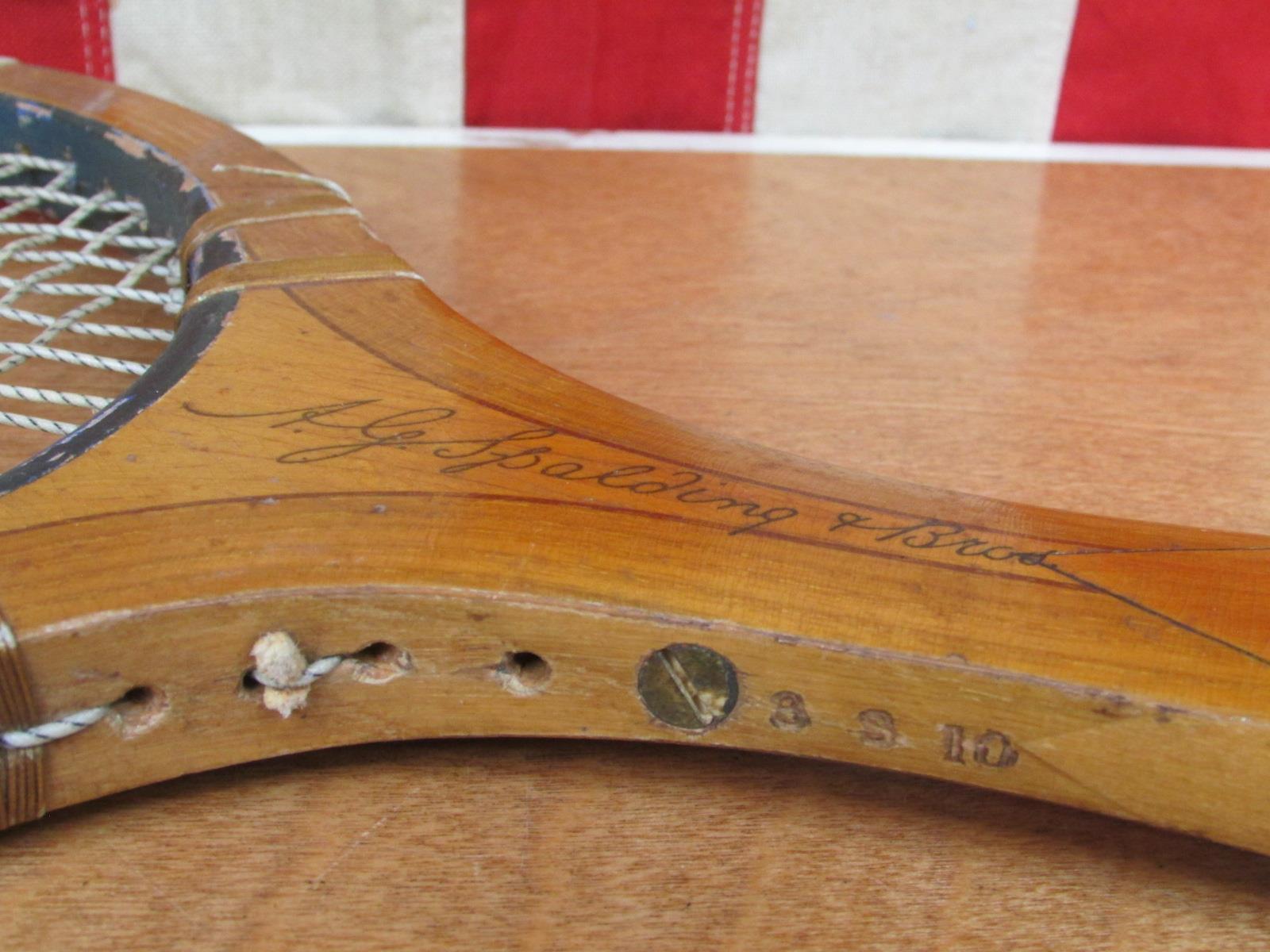 Vintage 1910s Spalding Wood Antique Tennis Racquet Nationalist B Model ...