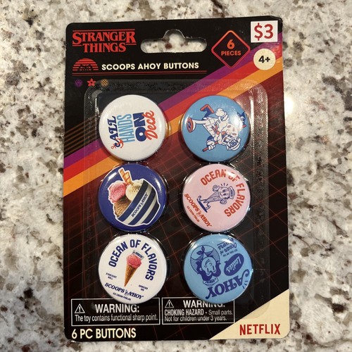 NEW 2024 STRANGER THINGS SCOOPS AHOY 6-Pack Buttons NETFLIX | eBay
