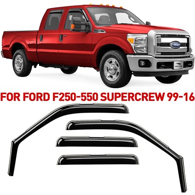 Side Window Deflectors Rain Guards for 1999-2016 F-250 Ford SuperCrew ...