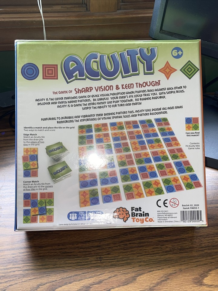 ACUITY Fat Brain Toy Co. Game of Sharp Vision & Keen Thought Tile ...
