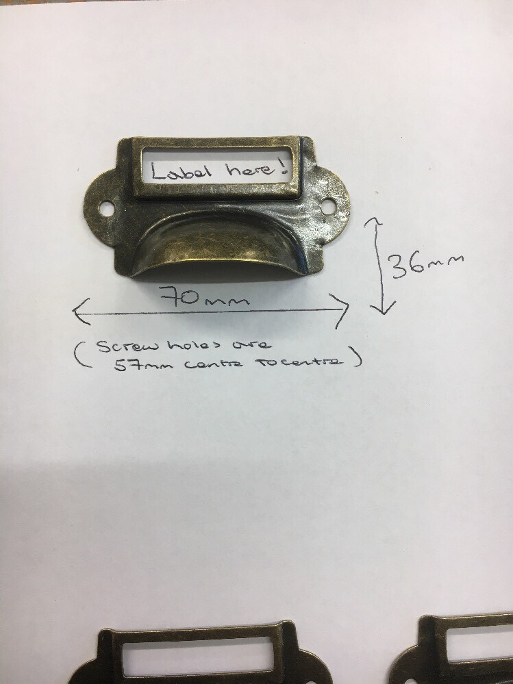 6 Vintage Style label Handles Bronzed Drawer Knobs,haberdashery label ...