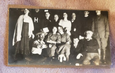 RARE Antique Halloween Photo of Halloween Party. Guests In Costumes ...