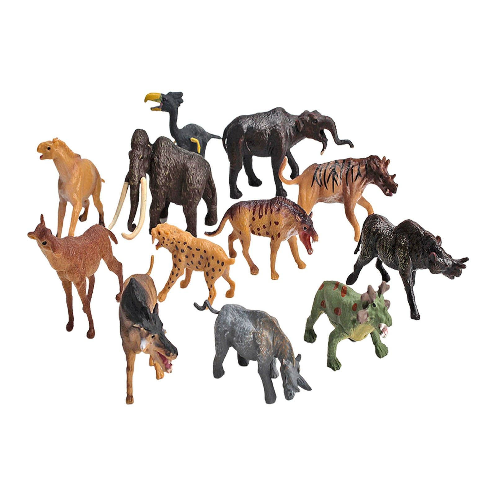 12PCS Kids Animal Figures Toys Wild Zoo Animal Model Toys Jungle Animal ...
