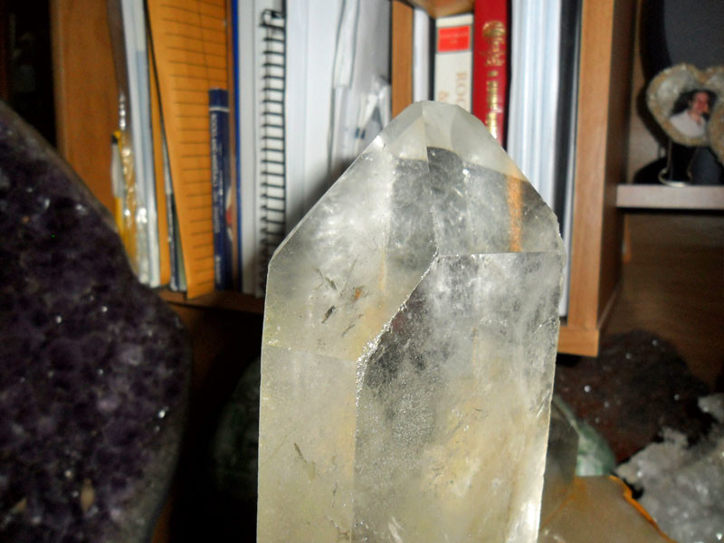 Crystal Cluster with Massive Point on a Wooden Base Exceptionally a ...