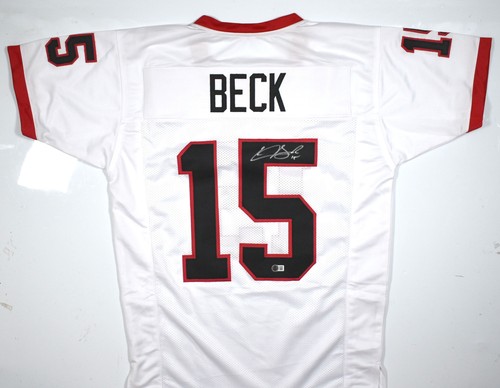 Carson Beck Autographed White College Style Jersey - Beckett W Hologram ...
