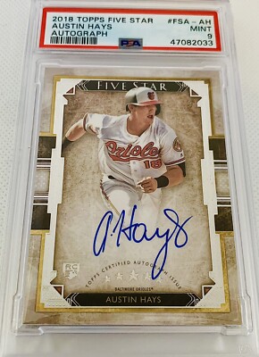 2018 Topps Five Star Austin Hays Auto Rookie Card #FSA-AH PSA 9 Nice ...